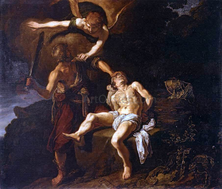 Pieter Lastman The Angel of the Lord Preventing Abraham from Sacrificing his Son Isaac Art Print ...