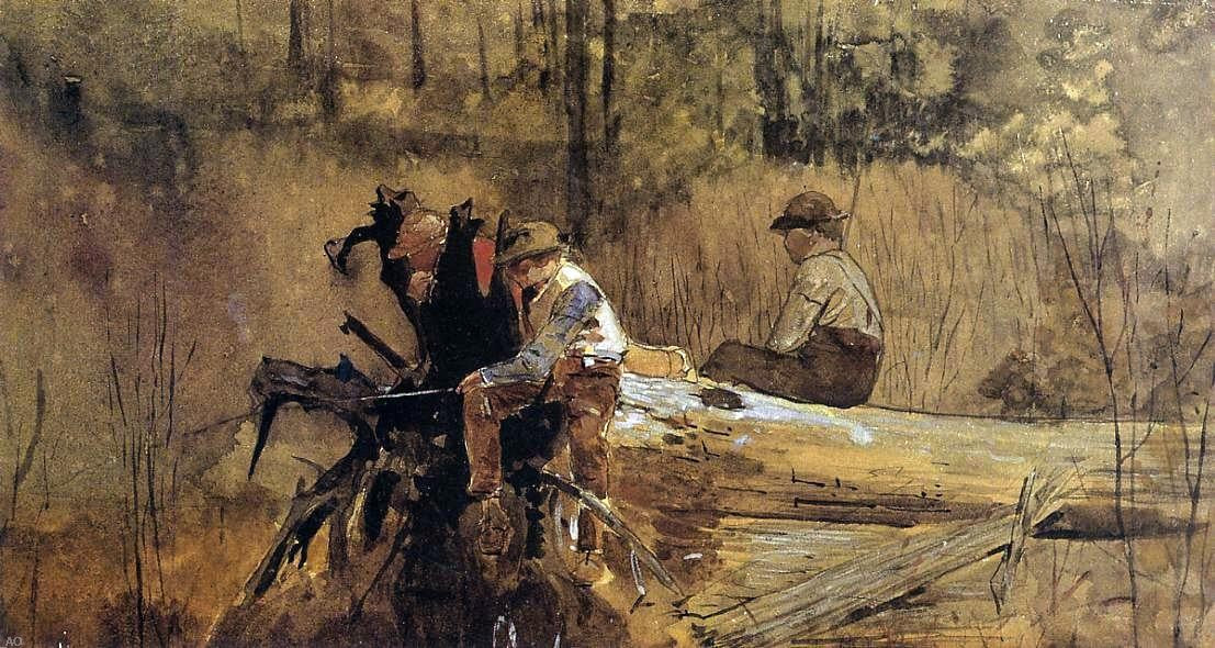 Winslow Homer Waiting for a Bite (also known as Why Don't the Suckers ...