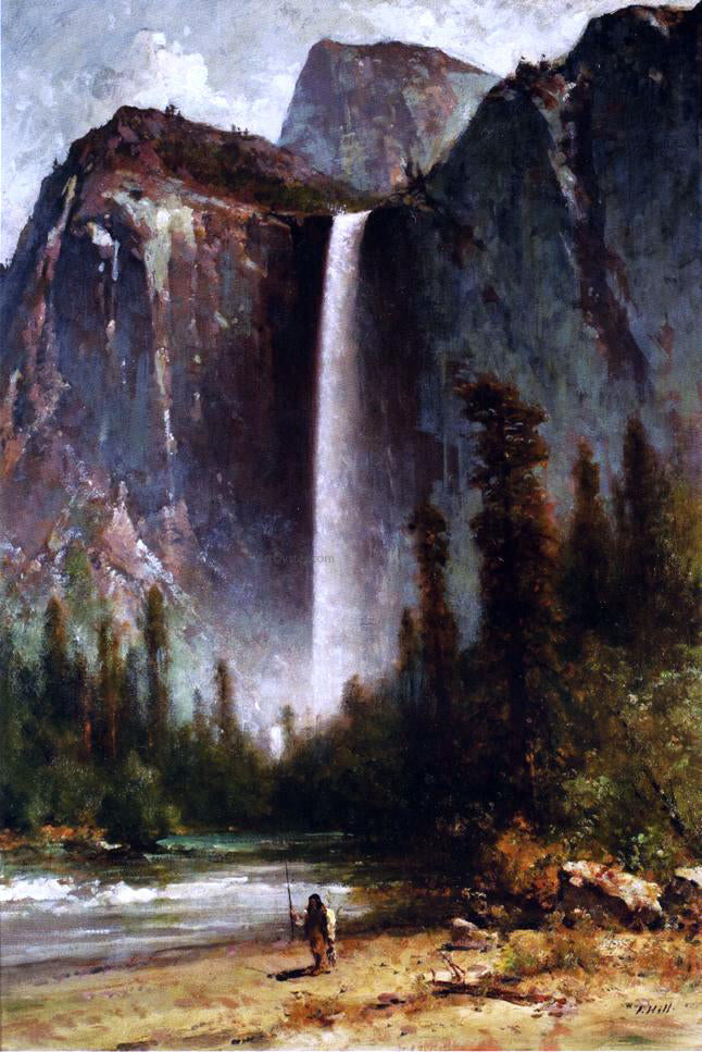 Thomas Hill Ahwahneechee - Piute Indian at Bridal Veil Falls, Yosemite ...
