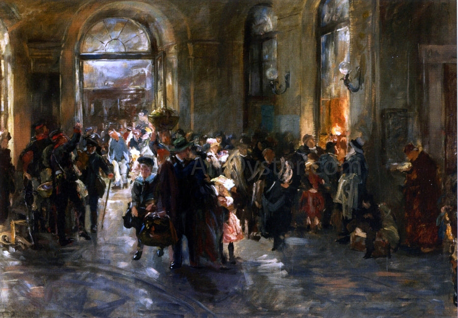 Ferdinand Brutt At the Station Art Print – printoyster.com