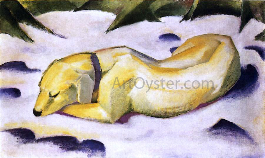 Franz Marc Dog Lying in the Snow Art Print – printoyster.com