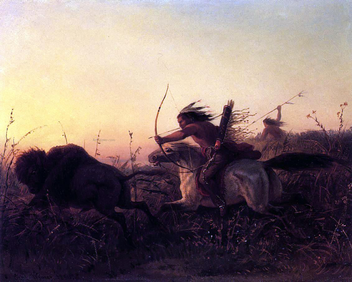 Carl Wimar Indian Buffalo Hunt Art Print – printoyster.com