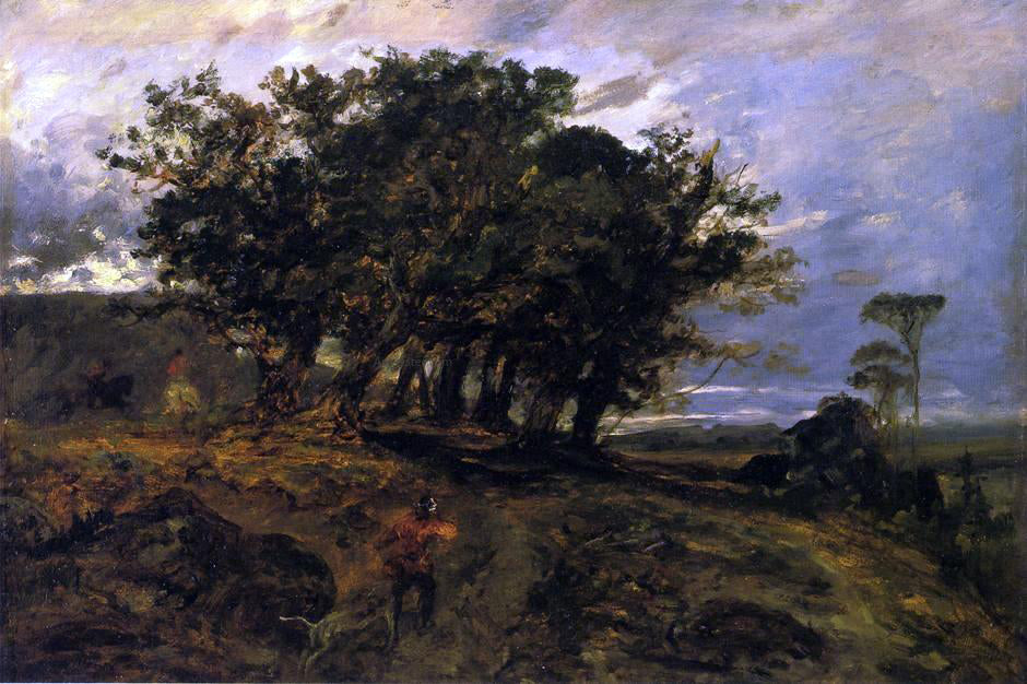 Paul Huet Landscape - Hunter in the Forest of Fontainebleau Art Print ...