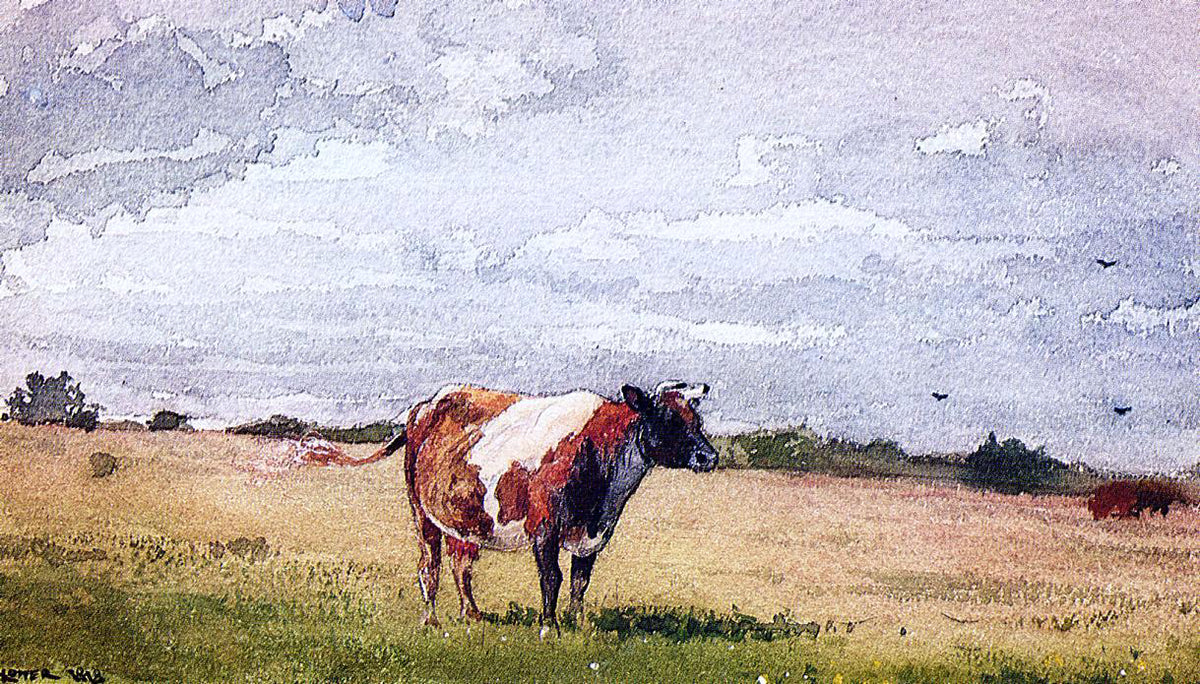 Winslow Homer A Landscape with Cow Art Print – printoyster.com