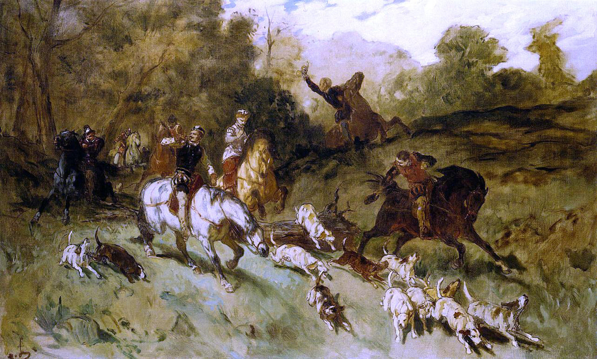 Eugene Louis Lami Marie Stuart at the Hunt Art Print – printoyster.com