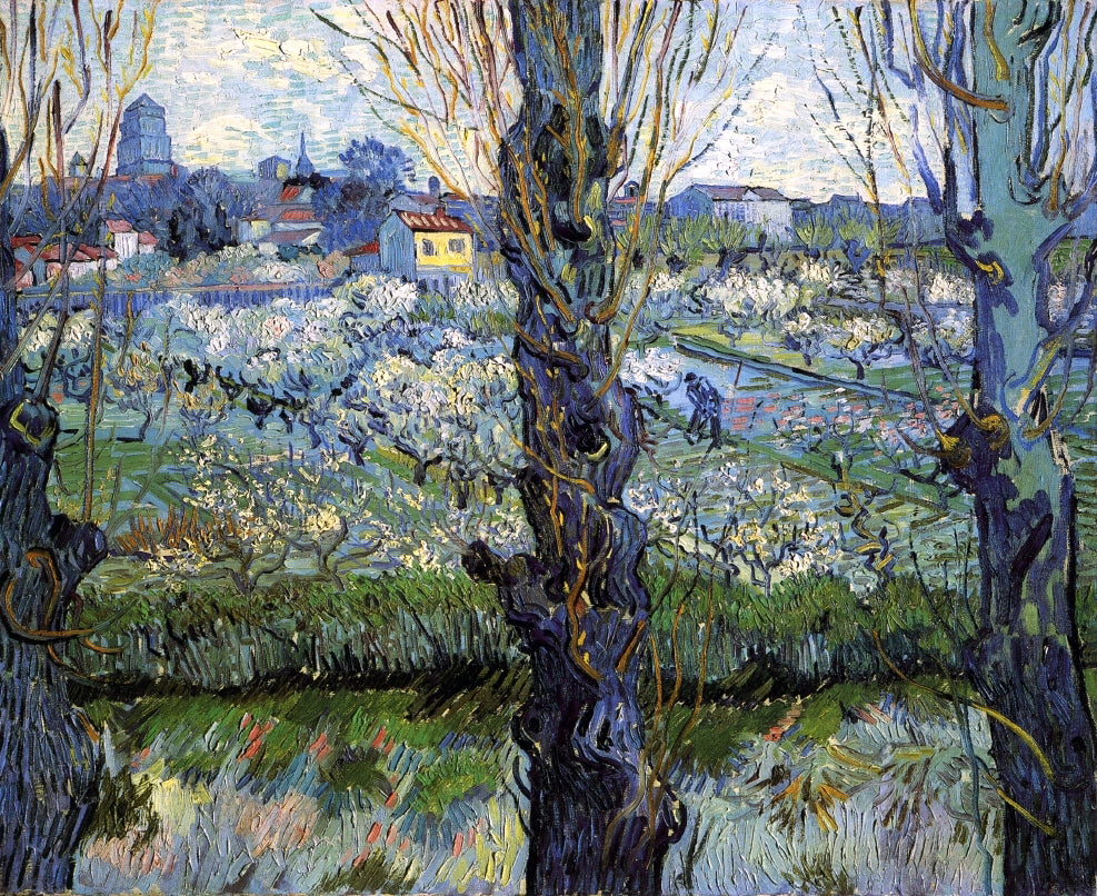 Vincent Van Gogh Orchard in Bloom with Poplars Art Print – printoyster.com