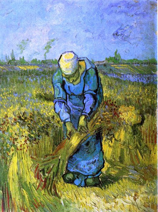 Vincent Van Gogh Peasant Woman Binding Sheaves (after Milleet) Art ...