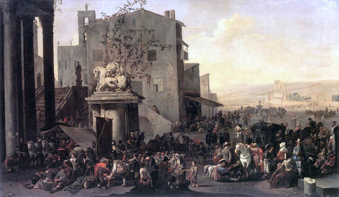 Johannes Lingelbach Roman Market Scene Art Print – printoyster.com