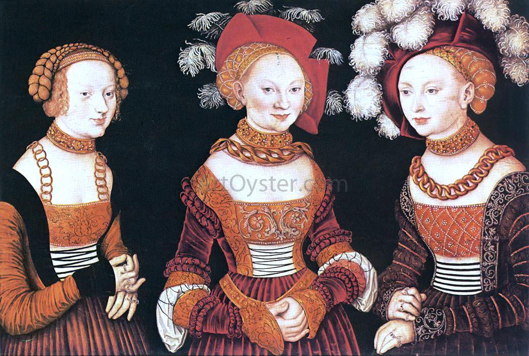 The Elder Lucas Cranach Saxon Princesses Sibylla, Emilia and Sidonia ...