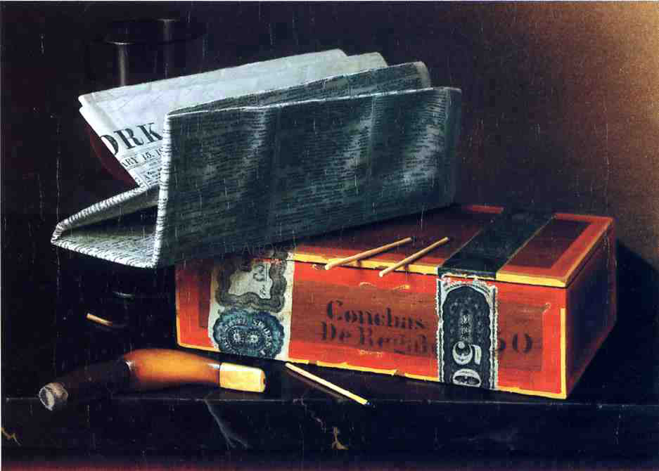 William Michael Harnett Still Life with Cigar, Pipe, New York Herald ...