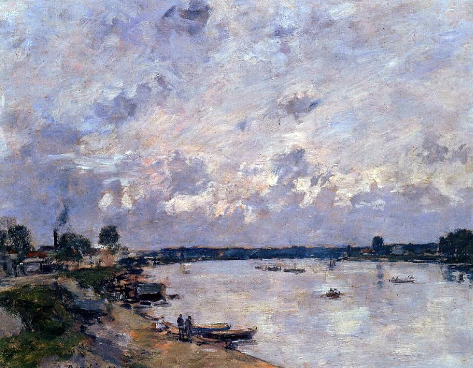 Eugene-Louis Boudin The Banks of the Seine at Caudebec en Caux Art ...