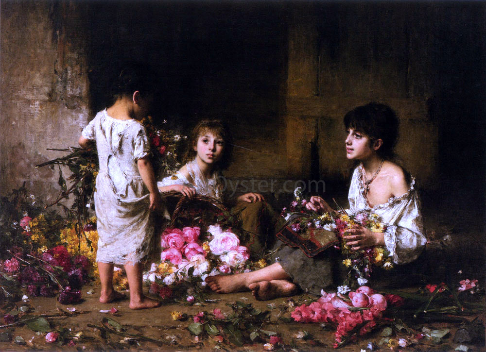 Alexei Alexeievich Harlamoff The Flower Girls Art Print – printoyster.com