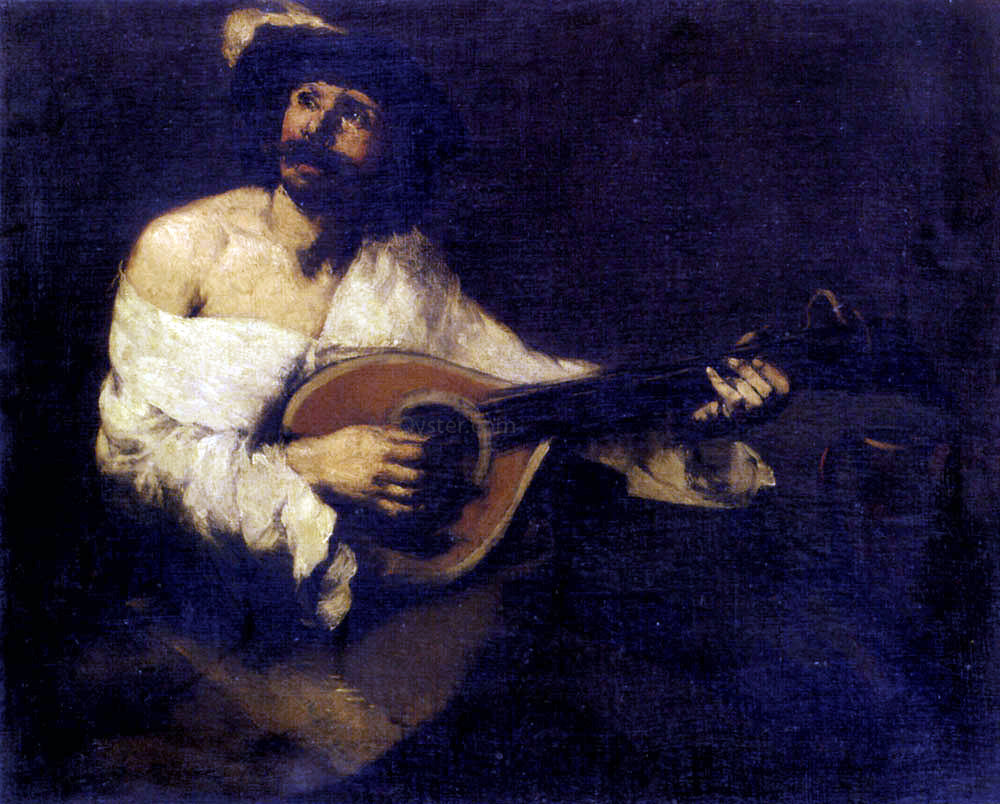 Theodule Ribot The Mandolin Player Art Print – printoyster.com