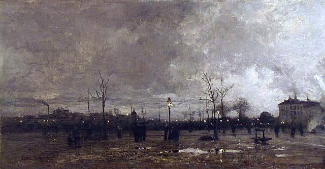 Luigi Loir The Place Animee at Sunset Art Print – printoyster.com