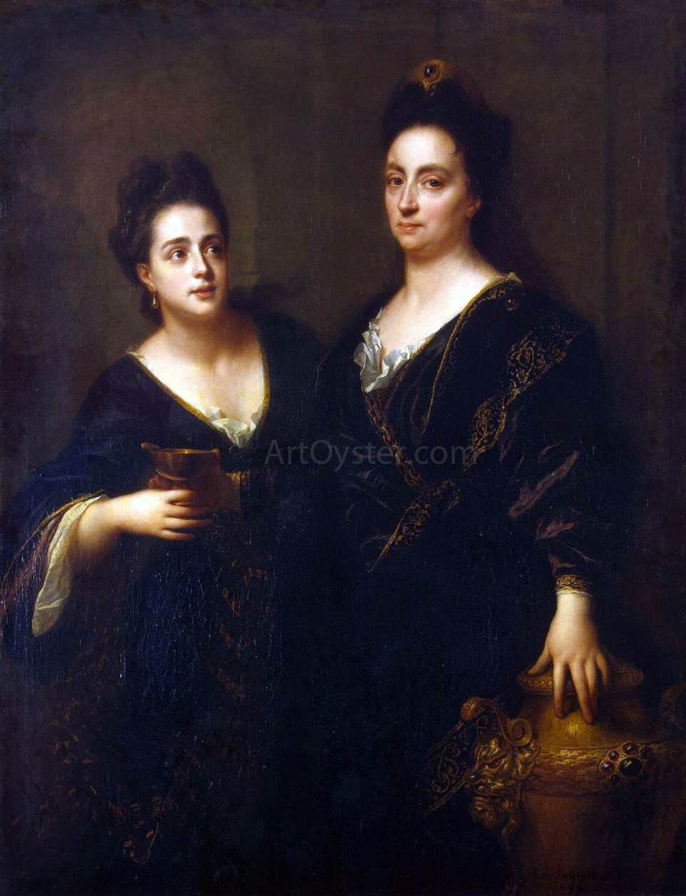 Jean-Baptiste Santerre Two Actresses Art Print – printoyster.com