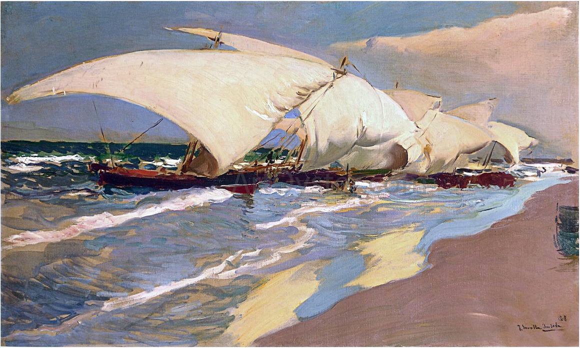 Joaquin Sorolla Y Bastida Valencian boats Art Print – printoyster.com