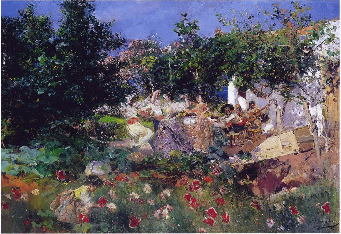 Joaquin Sorolla Y Bastida Valencian Fiesta in an Orange Grove Art Print ...